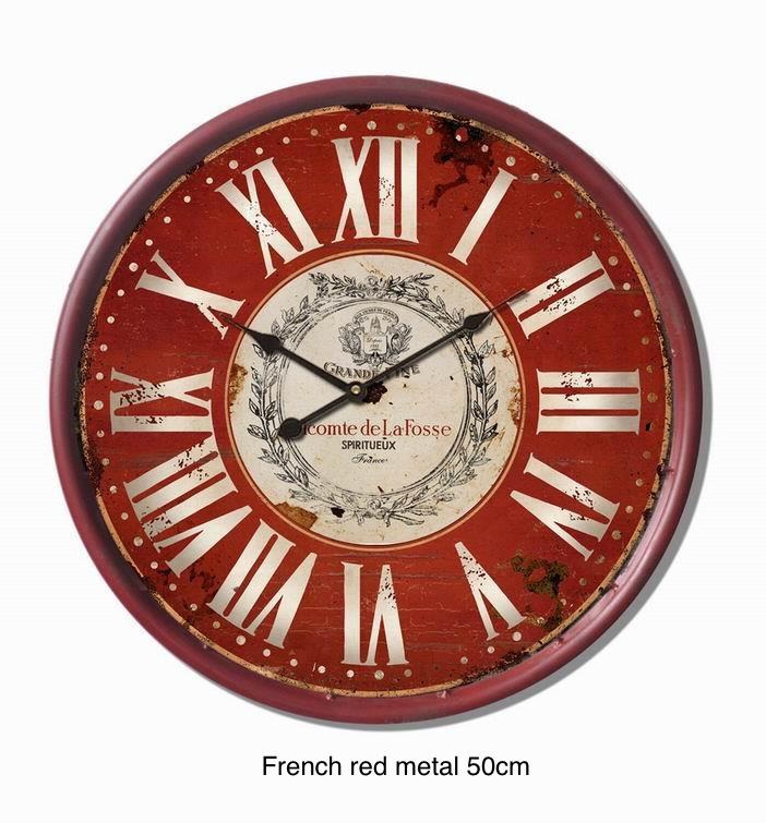 French Red clock 50cm – Allure Interiors